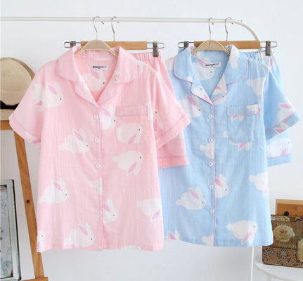 women  summer fashion   pajamas,  Cardigan  printing short sleeve  leisurewear supplier