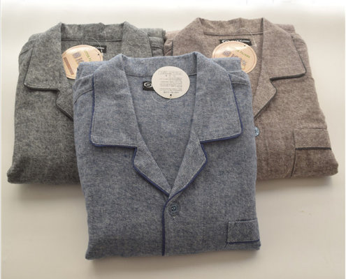 Men's autumn and winter cotton fleece cloth pajamas Pure color soft and loose leisurewear suit supplier