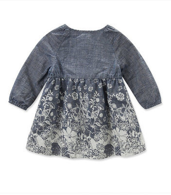 Spring girl denim dress Lovely printing princess skirt supplier