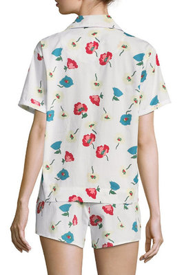 Summer Printed short sleeve and short pants  sleepwear   Leisure nightgown for women supplier