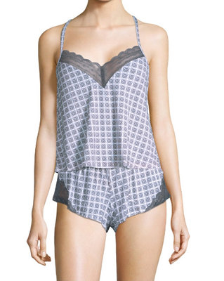 Fashion women Geometric printing condole belt of bud silk pajamas sexy design supplier