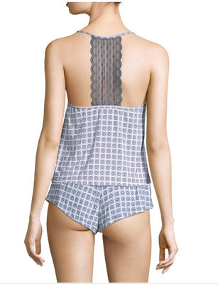 Fashion women Geometric printing condole belt of bud silk pajamas sexy design supplier
