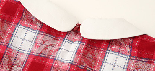 1-6year grils summer red print Shirt skirt check pattern printed dress supplier