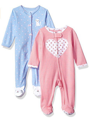 Newborn  pinstripe printed Long Sleeve Baby Rompers  Set Foot Secti supplier