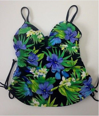 Fashion  Blue Printed  V neck Swimwear Top supplier