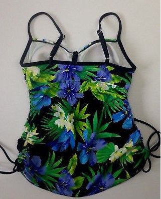 Fashion  Blue Printed  V neck Swimwear Top supplier