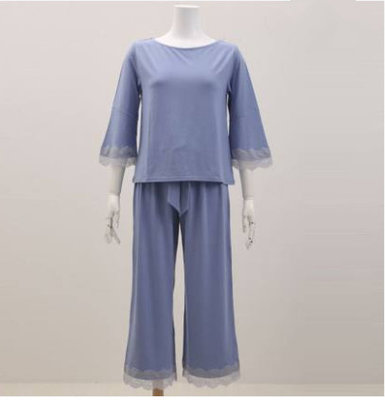Moedell materials mid-sleeved round collar air conditioning pajamas for women supplier