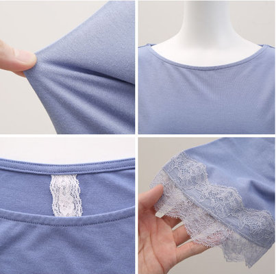 Moedell materials mid-sleeved round collar air conditioning pajamas for women supplier