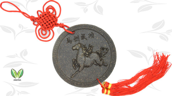 Chinese knot shape ripe Puer brick tea weight loss