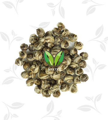 hand rolled white pearls green tea, black and Jasmine Dragon pearl Tea