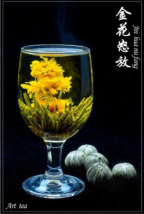 Custom gift box package dried Jasmine flowering tea organic blooming slimming tea