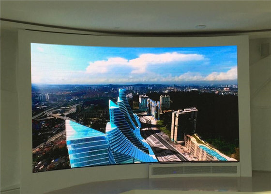 Full Color HD Led Video Wall Curved Design With Front Service Aluminum Cabinet