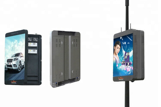 P6 Street Light Pole LED Display For Cluster Synchronous Advertisement