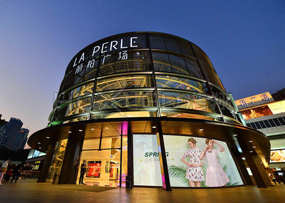 RGB P10 Glass Wall LED Screen With High Transparency / High Brightness