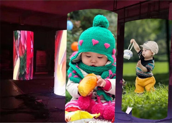 High Fresh P3 SMD2121 Indoor Advertising LED Display Soft Flexible 360 Degree Led Module