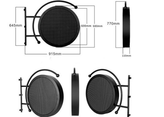 WIFI Control Panel Led Display , Double Sided Logo Round Led Screen 600mm*600mm