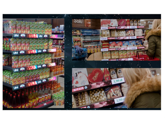 Indoor Advertising Creative LED Screen Smart Digital Signage Edge Cob Led Shelf Display