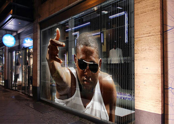 Indoor P3.9 Transparent Glass Wall LED Screen Wide View Angle With High Transparency