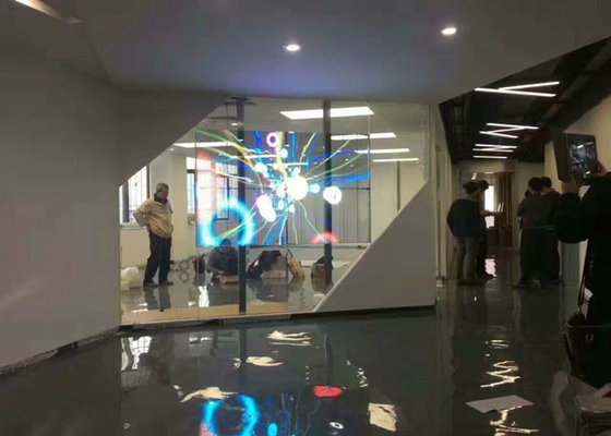 High Transparency Glass Advertising Led Display Screen Light Weight Shopping Mall Usage