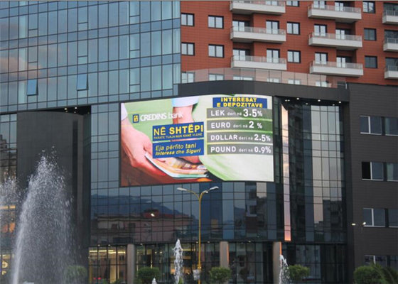 Curved Outdoor LED Advertising Screens , High Brightness Curved LED Panels
