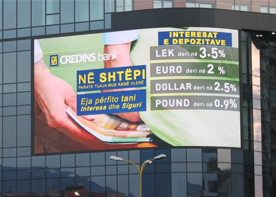 Curved Outdoor LED Advertising Screens , High Brightness Curved LED Panels