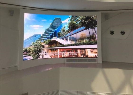 Full Color HD Led Video Wall Curved Design With Front Service Aluminum Cabinet