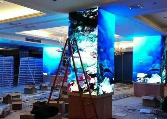 Full Color Creative LED Screen P4 Pillar Video Advertising LED Cube Display