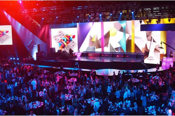 Full Color Curved LED Video Wall / P5.95 Indoor LED Screen Hire For Stage Background