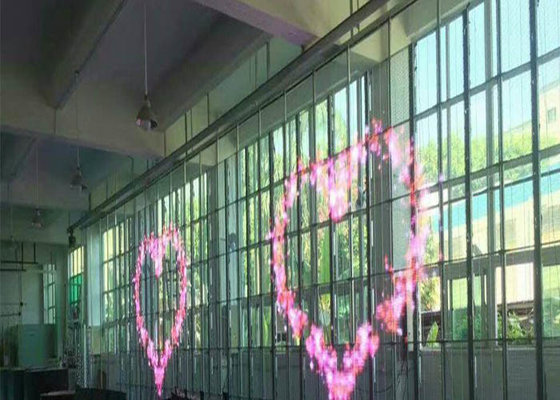 High Brightness LED Display , 85% Transparent Glass LED Screen For Video Display