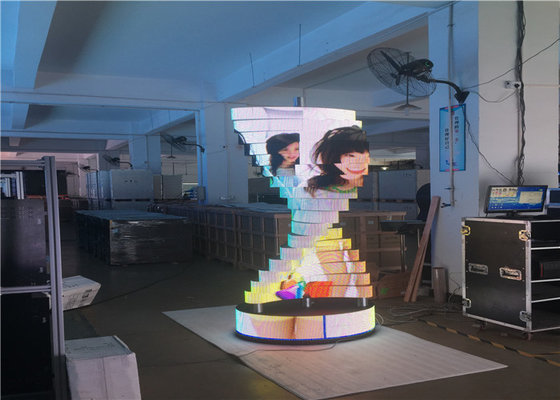 Round Pillar Design Creative LED Screen Indoor P2.5 Soft Flexible 2-30m View Distance