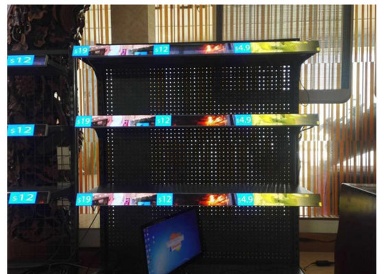 Ultra Thin Poster Led Display P1.25 COB Smart Shelves 800cd/sqm 512*64mm Cabinet