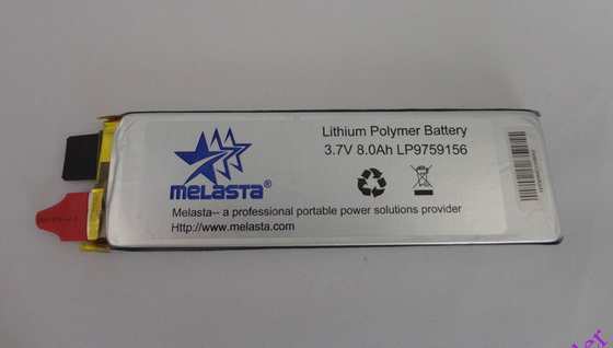 3.7V 8000mAh 35C high power LiPo rechargeable battery cell , 9.7x59x157.5mm