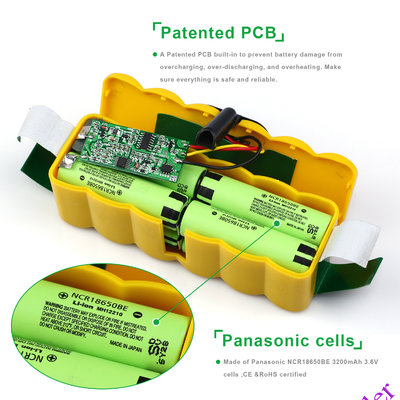 14.8V 6400mAh Li-ion Batteries for Irobot Vacuum Cleaner Roomba 500 600 700 800 Series