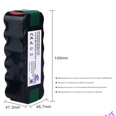 Melasta High Capacity 4600mAh 14.4v NI-MH Vacuum battery for iRobot Roomba R3 500 600 700 800 Series 510 530 531 532 620