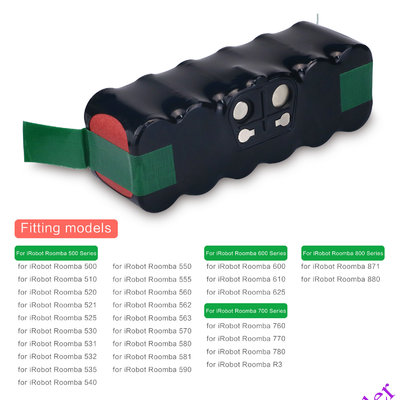 Melasta High Capacity 4600mAh 14.4v NI-MH Vacuum battery for iRobot Roomba R3 500 600 700 800 Series 510 530 531 532 620