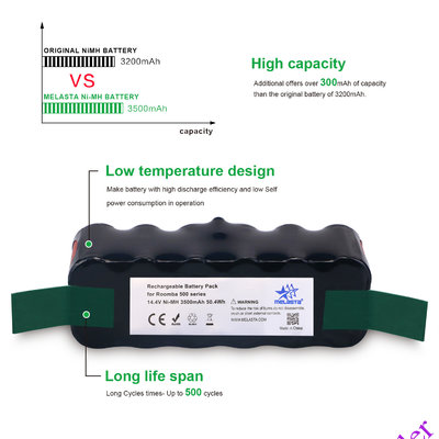 14.4V 3.5Ah Ni-MH Vacuum Battery for iRobot Roomba 500Series 510 530 531 532 533 535 536 540 545 550 552 560 562 570 580