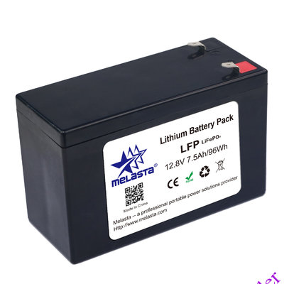 ＞2000 cycles 12.8V 7.5Ah LiFePo4 lithium battery pack for UPS, solar lighting
