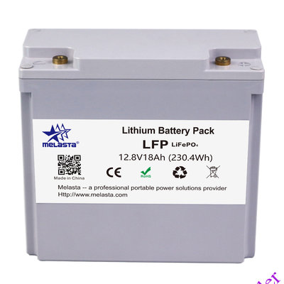 Lithium Battery Pack LFP LiFePO4 12.8V 18Ah 230.4Wh with grey color case
