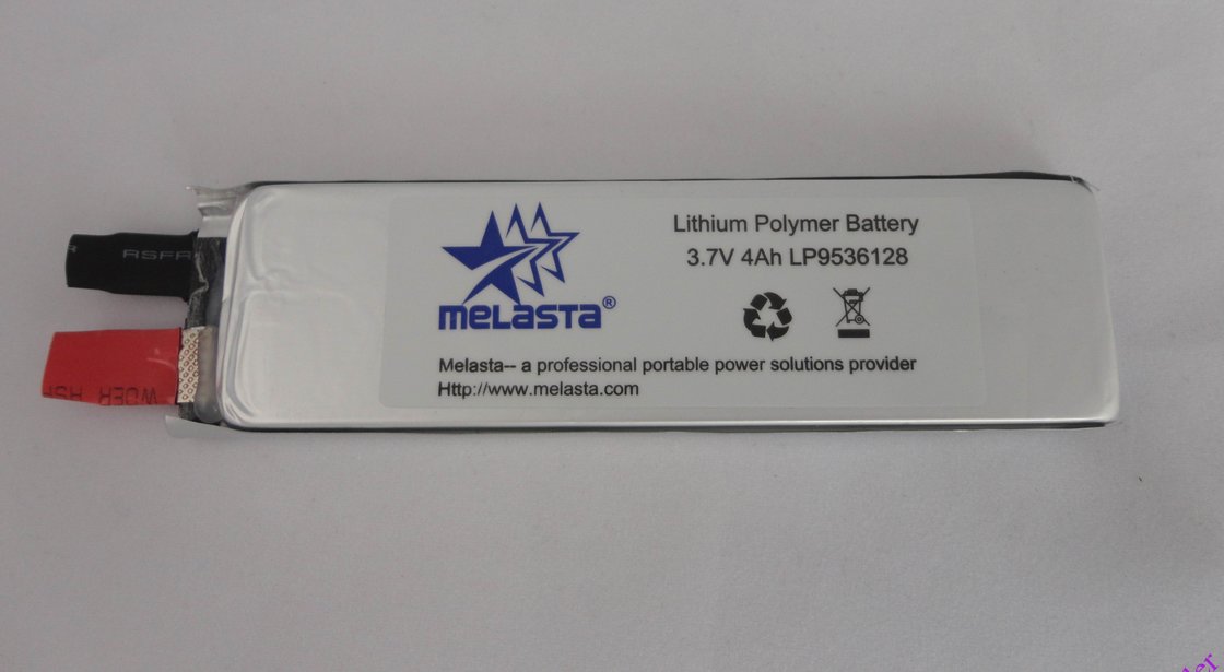 High power LiPo battery Cell: 3.7V 4000mAh (LP9536128-20C, 14.8Wh, 80A rate)