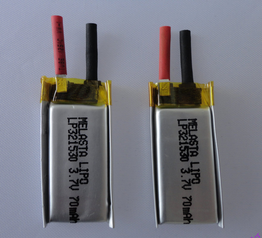 3.7V 70mAh 10C high power drain small LiPo Battery for Bluetooth headset (LP321530)