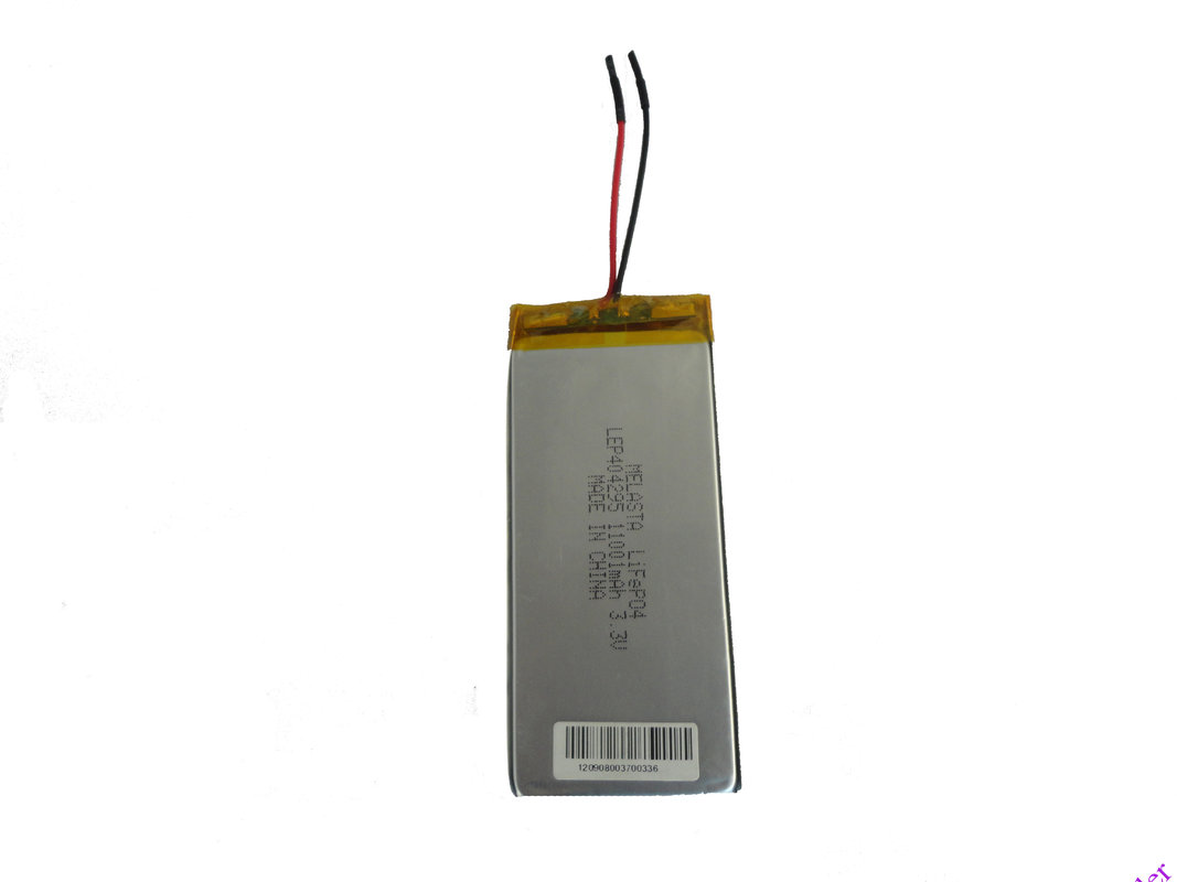 3.3V thin prismatic  LiFePO4 Battery for portable DVD Player(LFP404295-1S1P, 3.63Wh)