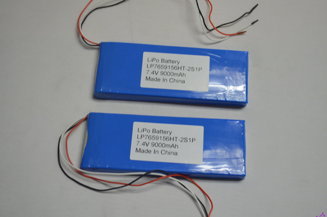 7.4V 9000mAh 80 ℃ Anti-High-Temperature Li-Polymer Battery Packs for GPS device