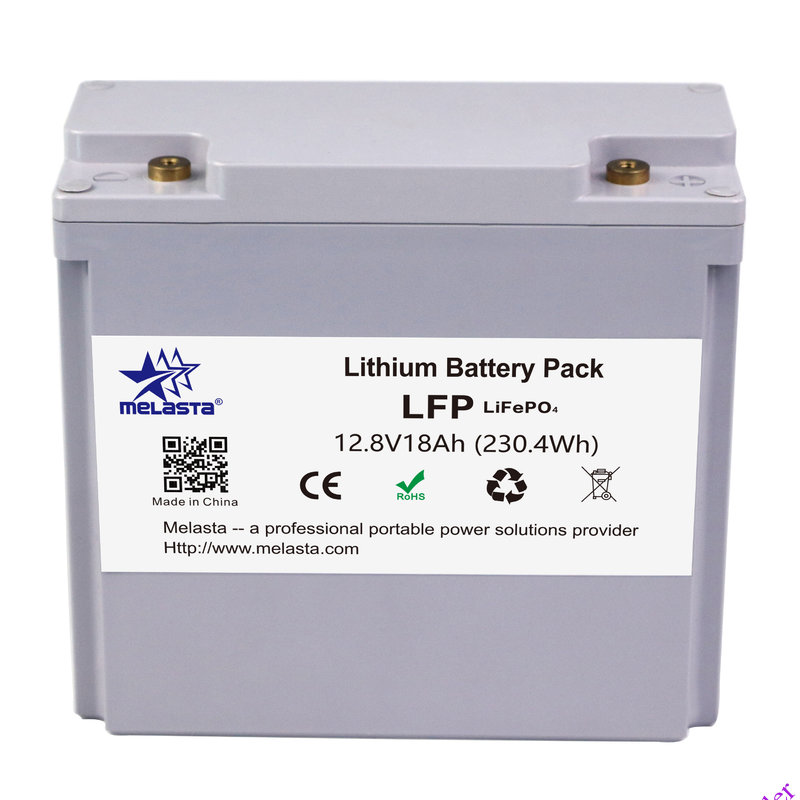 Lithium Battery Pack LFP LiFePO4 12.8V 18Ah 230.4Wh with grey color case