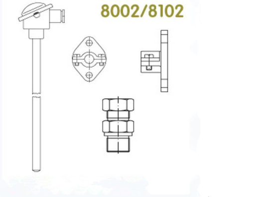Gas Ducts Melt Temperature Sensor , Thermocouple Melt Temperature Probe
