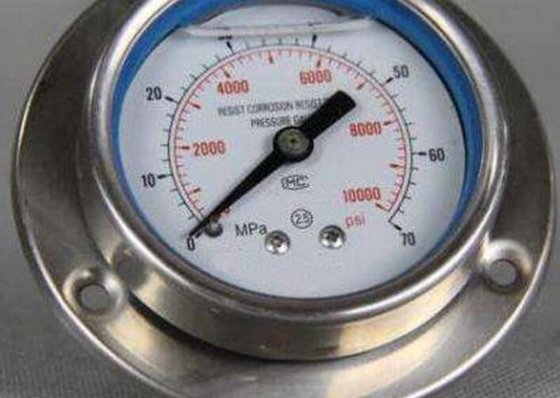 Flange Panel Mount Stainless Steel Pressure Gauge 0 - 250MPa For Hydraulic Equipment