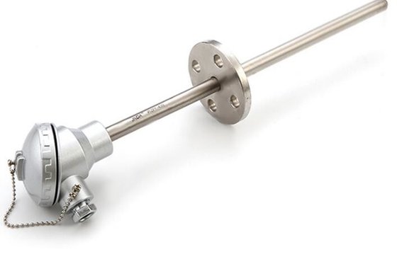 Flange Connection Industrial Temperature Sensor With Armored Thermocouple