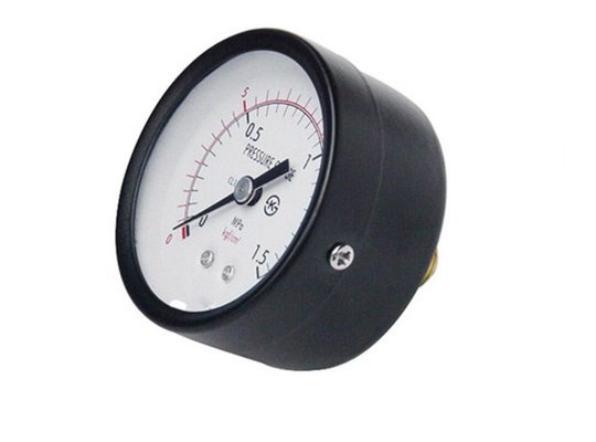 Black Steel Water Liquid Filled Pressure Gauge 60mm Back Mount 2.5% Accuracy