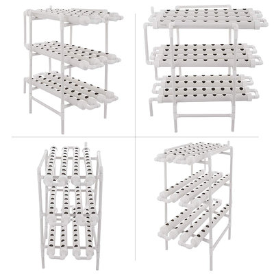 Greenhouse Farming Home Hydroponic Growing System Kits PVC 12 Pipes  3 Layers 108 Holes NFT Vertical Planter