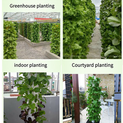 Soilless Plant DIY Hydroponic 45 Nursery Pots Stackable 15 Layer Vertical Garden Tower Growing System for Greenhouse