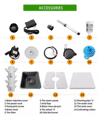 Soilless Plant DIY Hydroponic 45 Nursery Pots Stackable 15 Layer Vertical Garden Tower Growing System for Greenhouse